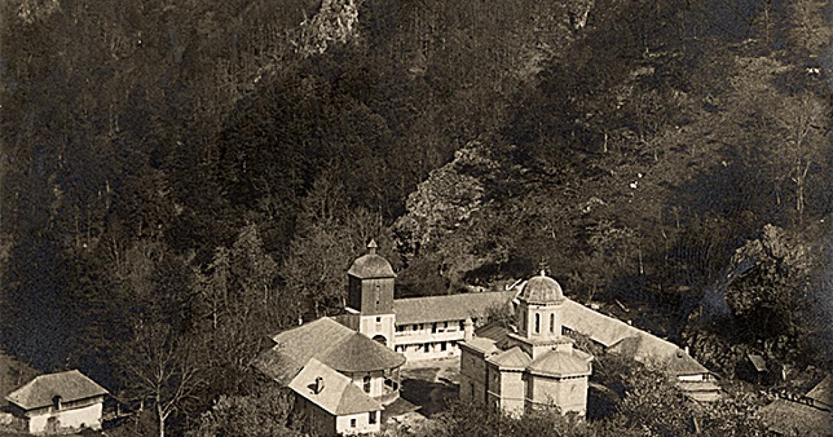 Vedere de ansamblu asupra mănăstirii Stănişoara, jud. Vâlcea